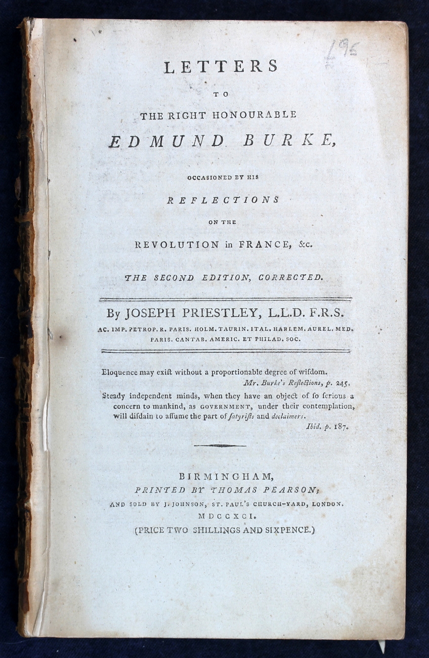 Letters to the Right Honourable Edmund Burke, Occasioned by his ...